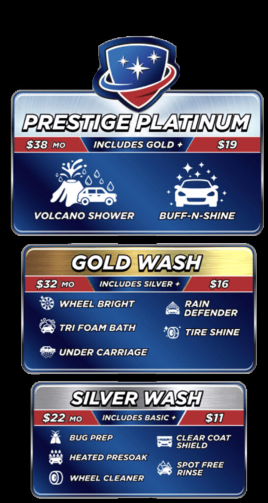 express wash menu – Prestige Car Wash